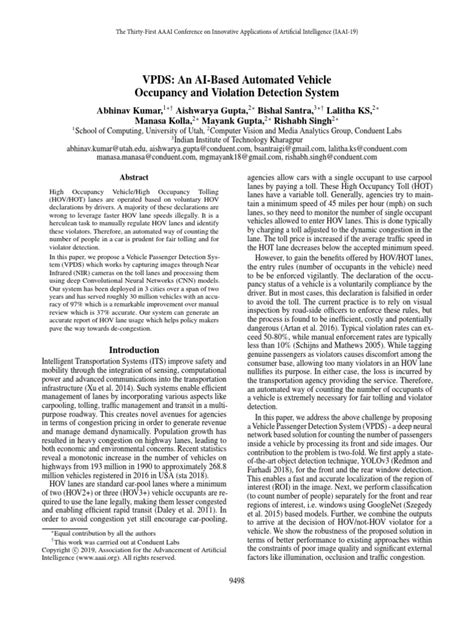 Vpds An Ai Based Automated Vehicle Occupancy And Violation Detection System Pdf Accuracy