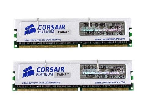 CORSAIR XMS 1GB 2 X 512MB DDR 400 PC 3200 Dual Channel Kit Desktop Memory Model TWINX1024