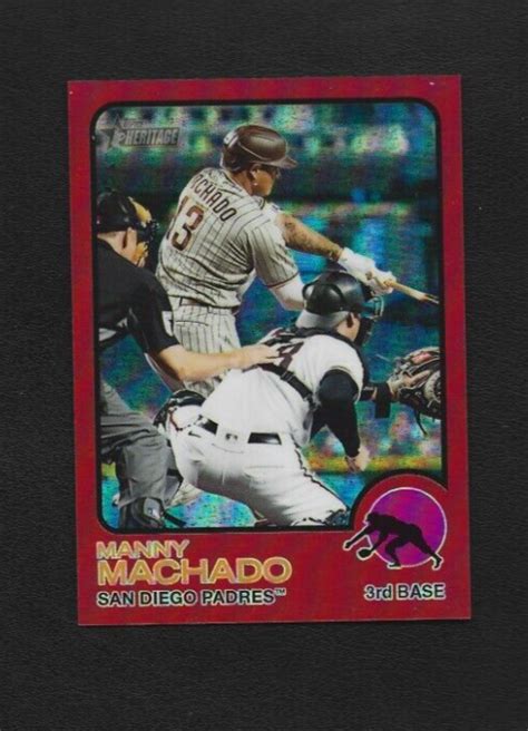 2022 Topps Heritage Manny Machado 482 Chrome Red Refractor 117573