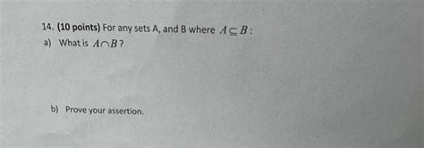 Solved Points For Any Sets A And B Where AB A Chegg Com
