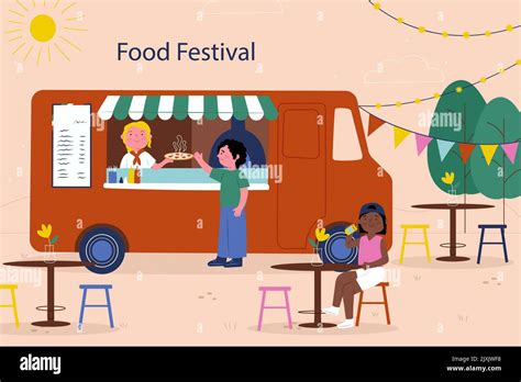 Flat Design Food Festival Vector Illustration Stock Vector Image And Art
