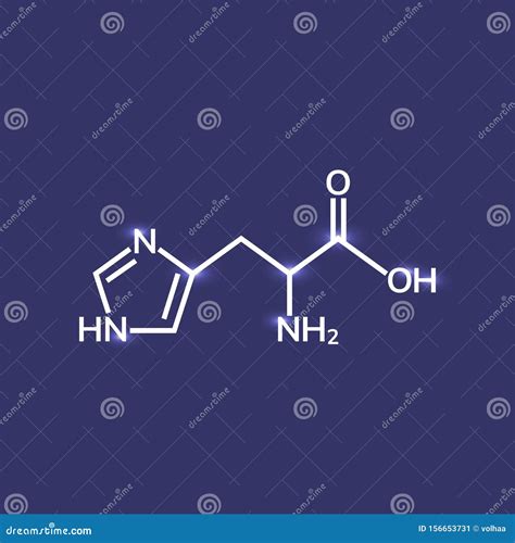 Histidine Amino Acid Stock Vector Illustration Of Blue 156653731