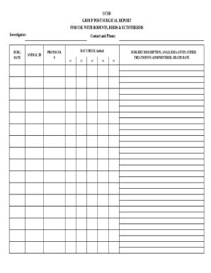Fillable Online Blink Ucsd Postop Form RODENTS Xlsx Fax Email Print