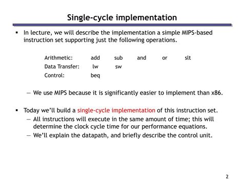 PPT A Single Cycle MIPS Processor PowerPoint Presentation Free Download ID