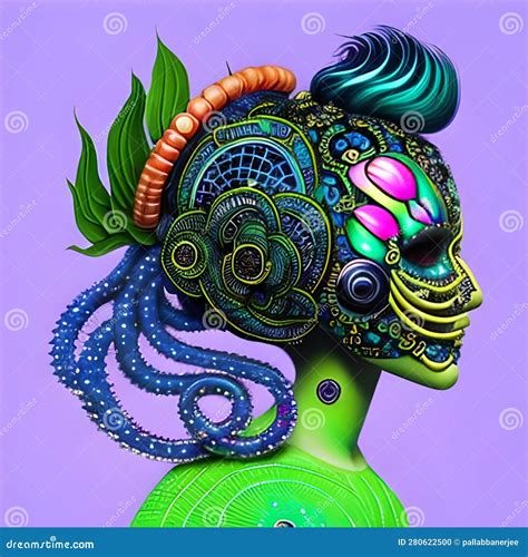 Artificial Intelligence Background Abstract Art Cyborg Face Portrait