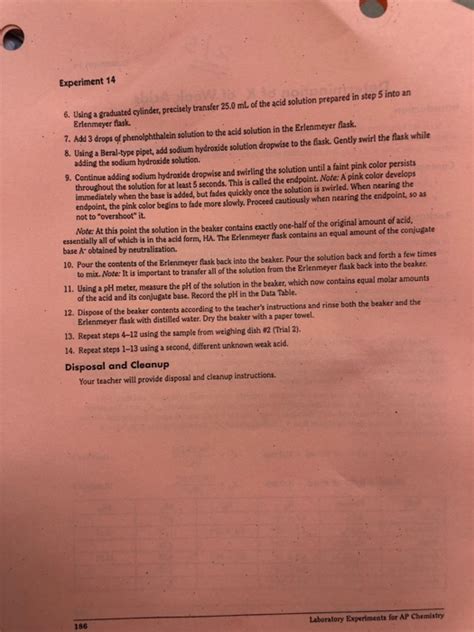 Solved Answer The Post Lab Questions And Find The Acid Data