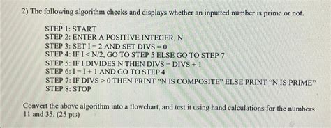 Solved The Following Algorithm Checks And Displays Whether Chegg