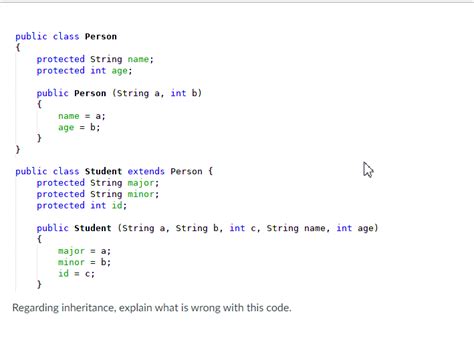 Solved Public Class Person Protected String Name