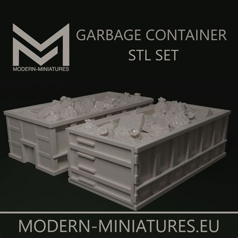 Garbage Container Modern Miniatures Eu
