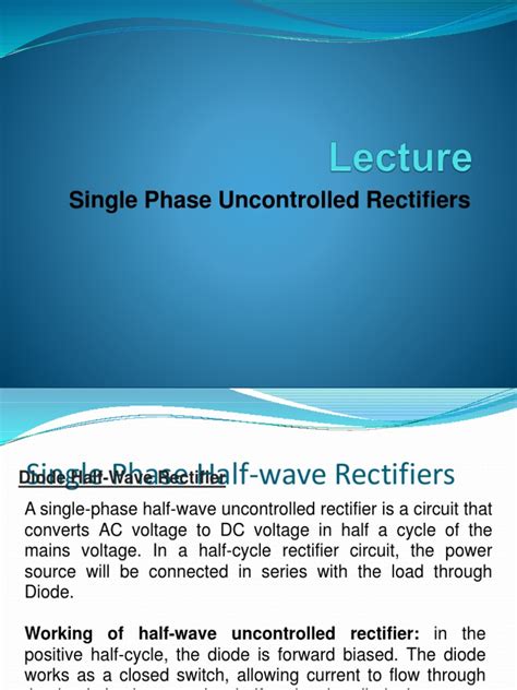 Slides Lec 5 Rectifier Pdf Rectifier Diode