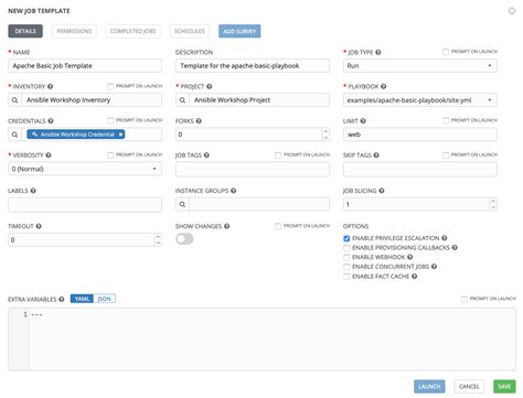 Exercise 22 Creating And Running A Job Template Red Hat Public Sector