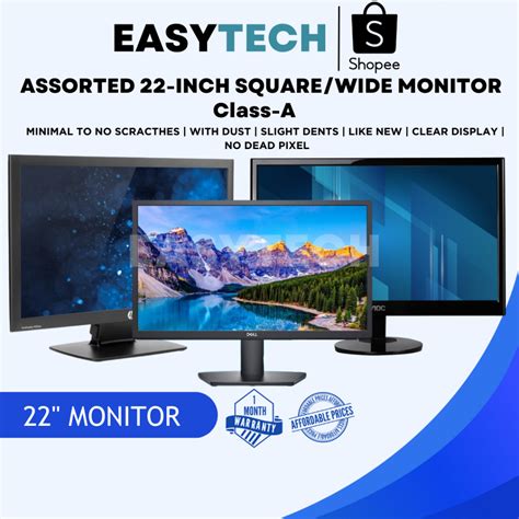 Easytech Class A 17 19 20 22 24 Assorted Brand Square Wide Monitor For Desktop Cctv