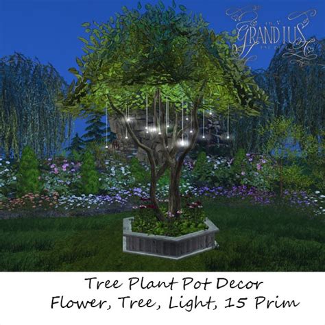 Second Life Marketplace Tree Plant Pot Decor