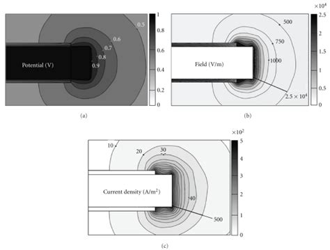 Numerical Calculations Of A The Electric Potential B The Electric Download Scientific