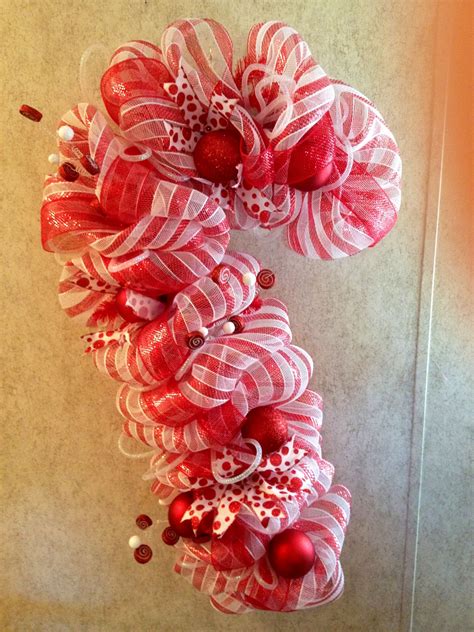 Candy Cane Mesh Wreath Christmas Mesh Wreaths Christmas Candy Cane