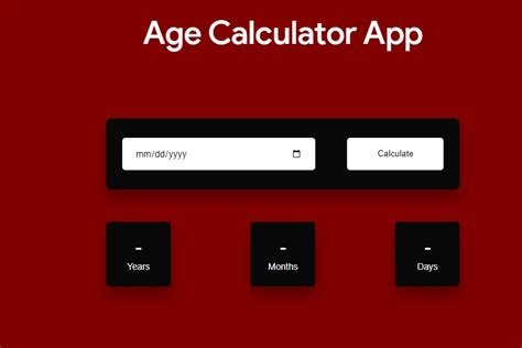 Age Calculator App Using Html And Css In Vanillajs With Source Code Sourcecodester