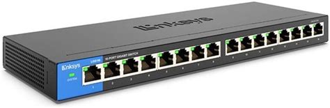 Linksys Lgs116 16 Port Unmanaged Gigabit Ethernet Switch 32 Gbps Switching Capacity 8k Mac