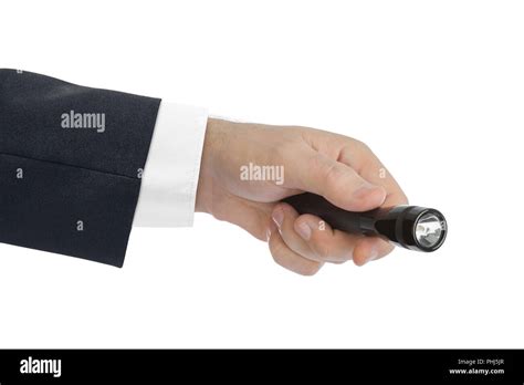 Flashlight In Hand Stock Photo Alamy