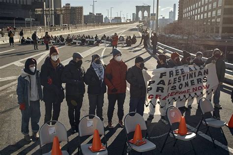 Pro Palestinian Protesters Block New York City Bridges Tunnel