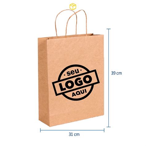 Sacola Kraft Personalizada 25x34 Cor Natural Souza Company
