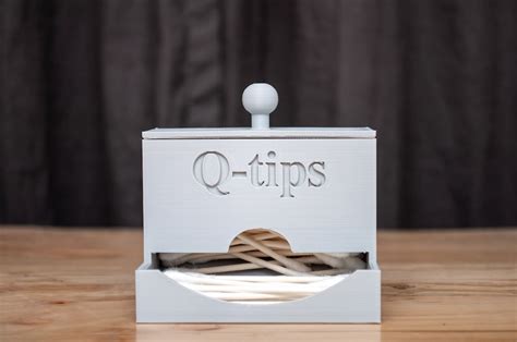 Q Tip Dispenser With Lid Modern Contemporary Minimalist Makeup
