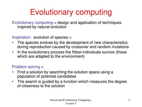Ppt Evolutionary Computing Genetic Algorithms Powerpoint