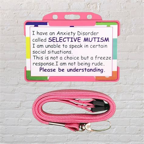 Selective Mutism Awareness Id Card And Lanyard Etsy