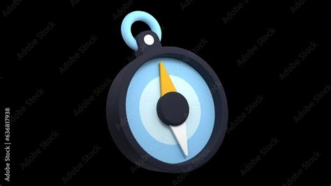 3d Animation Of Navigational Compass Compass 3d Render Icon