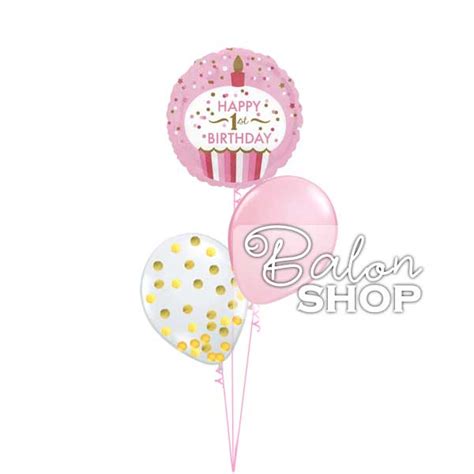 Srećan Prvi Rođendan Buket Za Devojčicu • Baloni Balon Shop