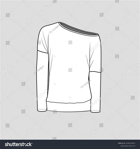 Skew Neck Long Sleeve Fashion Cad Stock Vector Royalty Free Shutterstock