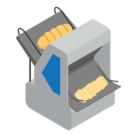 Icono De Corte De Pan De Fábrica De Panadería Estilo Isométrico