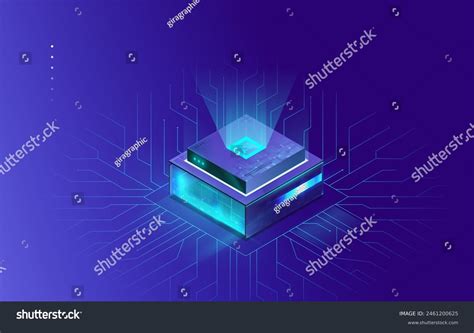 Isometric Vector Icons Artificial Intelligence Cloud Stock Vector Royalty Free 2461200625