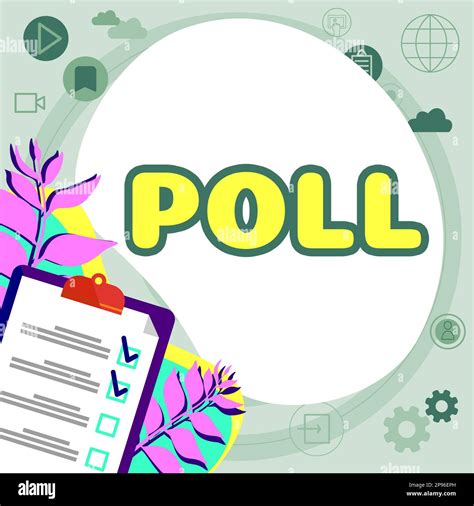 Text Sign Showing Poll Word Written On Record Of The Number Of Votes