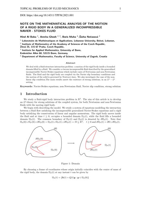 Pdf Note On The Mathematical Analysis Of The Motion Of A Rigid Body In A Generalized