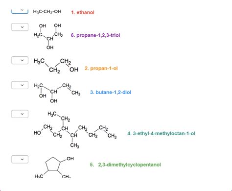 Solved Y H3C CH2 OH V OH OH CH2 CH OH V H3C CH2 1 Ethanol CH2 OH 2