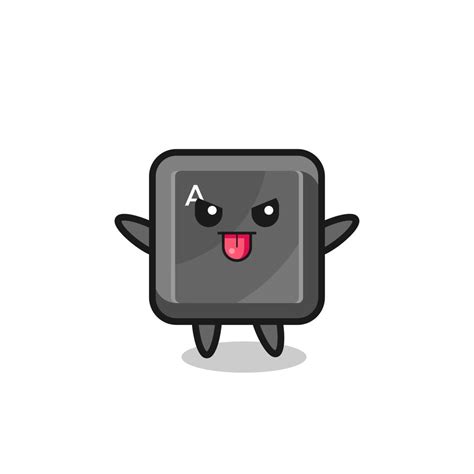 Naughty Keyboard Button Character In Mocking Pose Vector Art At Vecteezy