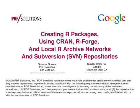 Creating R Packages Using Cran R Forge And Local R Archive Networks