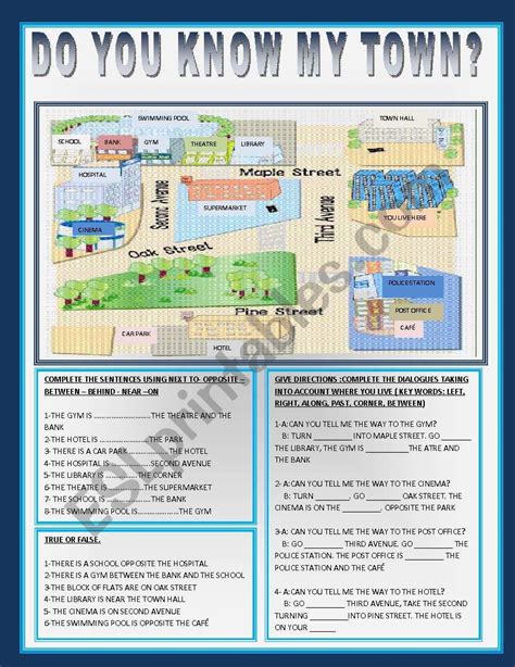 Do You Know My Town Esl Worksheet By Ag