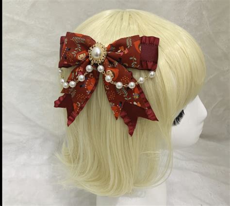 量産型 参戦服 推し活 パールモチーフが上品なリボンヘアアクセサリー 量産型 リボン 量産型専門通販サイトoshifuku