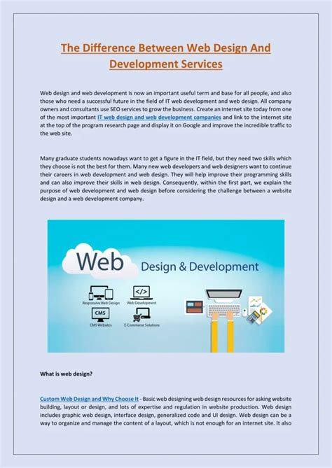Ppt Difference Between Software Development And Web Development