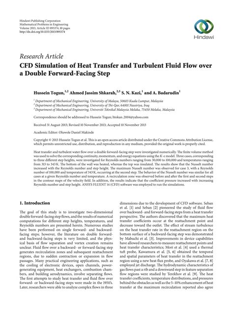 Solution 2013 599 Cfd Simulation Of Heat Transfer And Turbulent Fluid