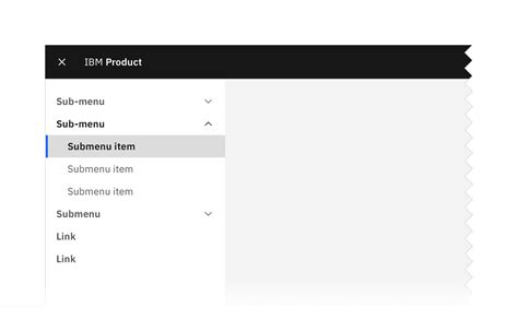 UI Shell Left Panel Carbon Design System