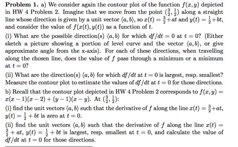 Solved Problem A We Consider Again The Contour Plot Of Chegg