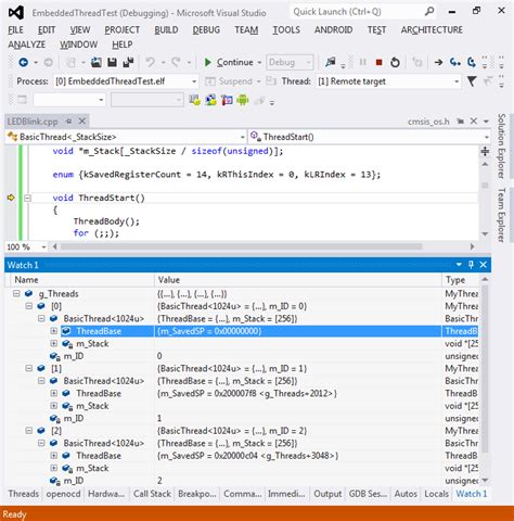 Debugging Embedded Threads With VisualGDB VisualGDB Tutorials