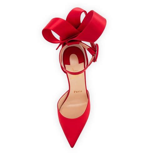 Christian Louboutin Raissa Satin Red Sole Sandals Shoes Post