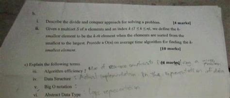 Solved I Describe The Divide And Conquer Approach For