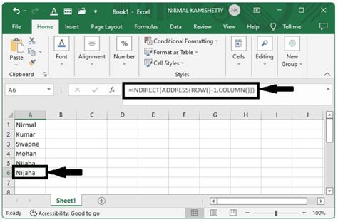 如何在excel中插入或删除行时始终获取上方单元格的值？ 极客教程