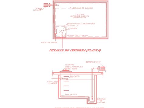 Detalle De Cisterna En Autocad Descargar Cad 3723 Kb Bibliocad
