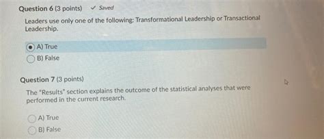Solved Question 6 3 Points Saved Leaders Use Only One Of