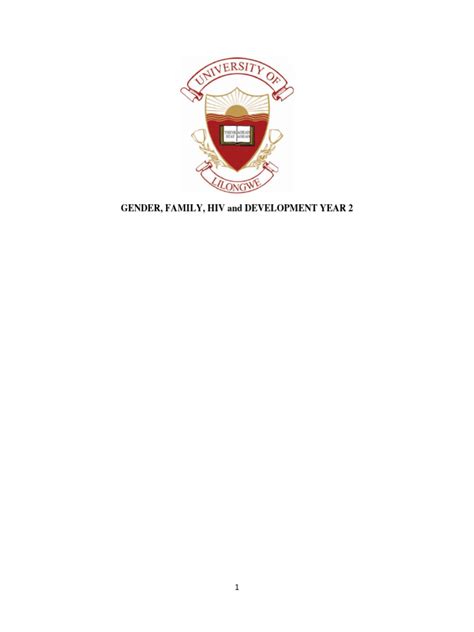 Gender Hiv And Development Year 2 Study Material Pdf Gender